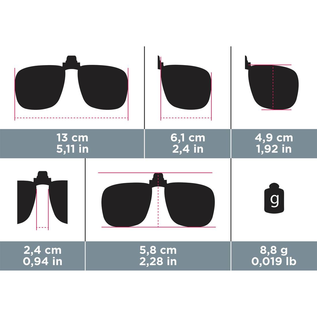 Clip-on adapter for diagnostic glasses - MH OTG 120 large - polarizati ...
