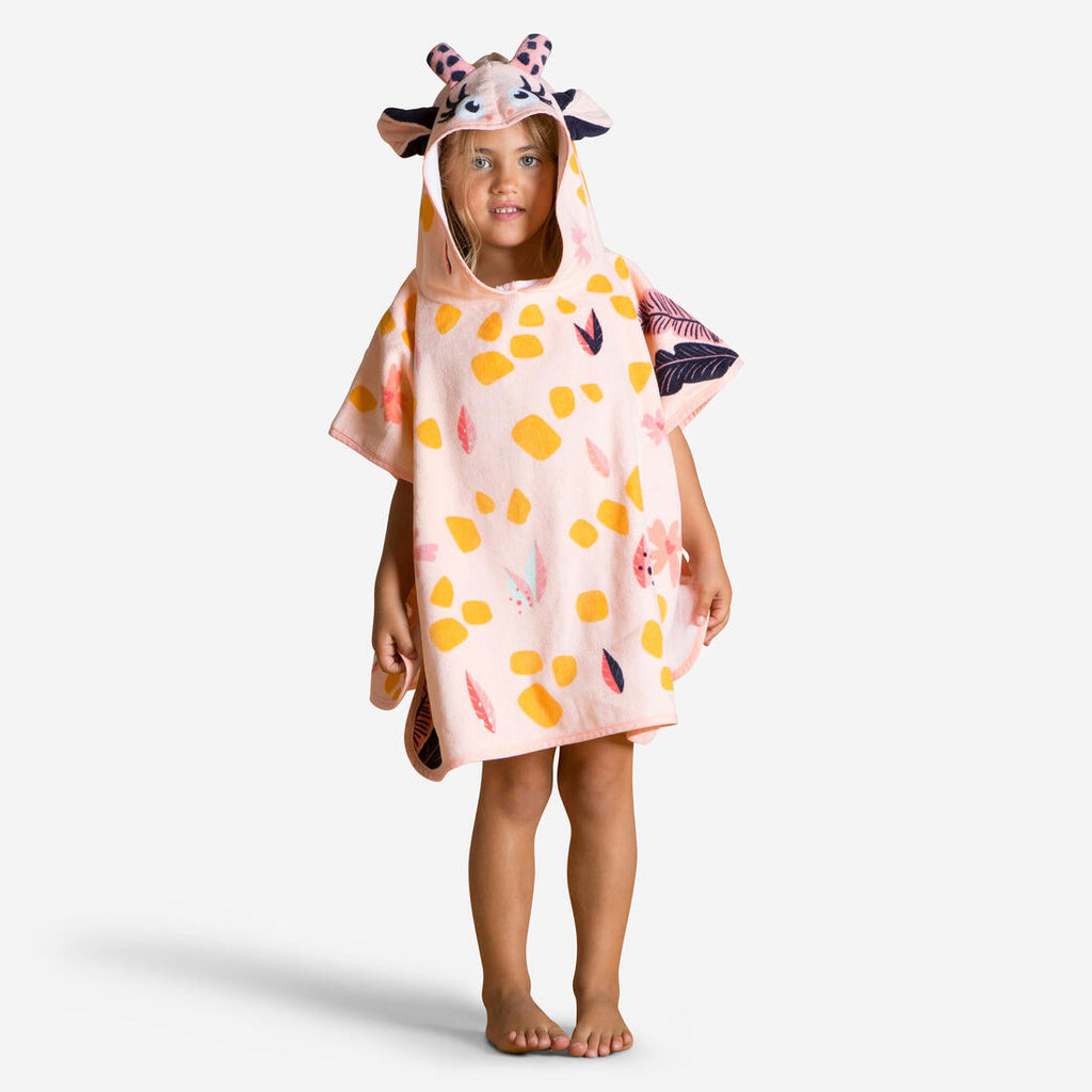Children's Cotton Bath Poncho - Pink White Giraffe – Decathlon Kosovo