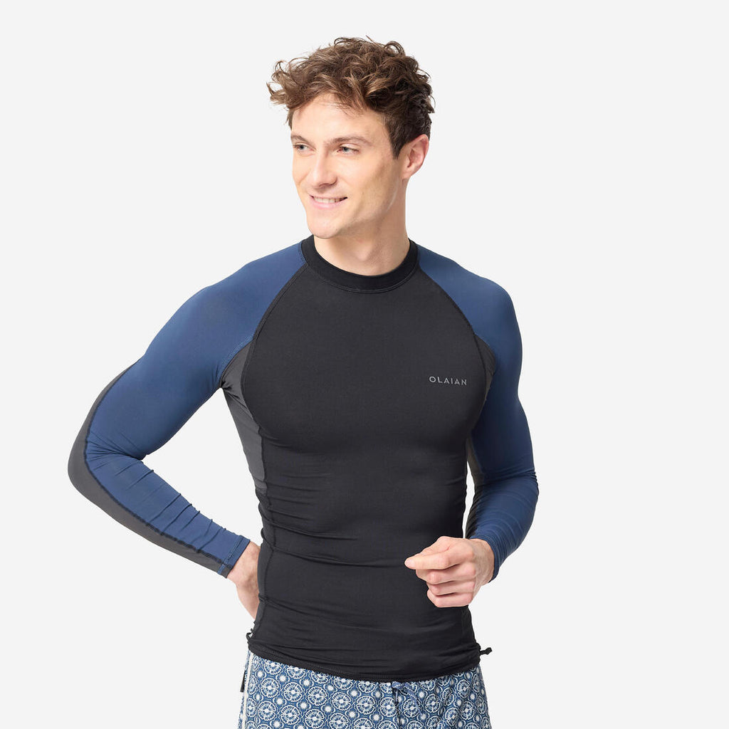 Men's Long-Sleeved Anti-UV T-Shirt - 500 Black Blue – Decathlon Kosovo